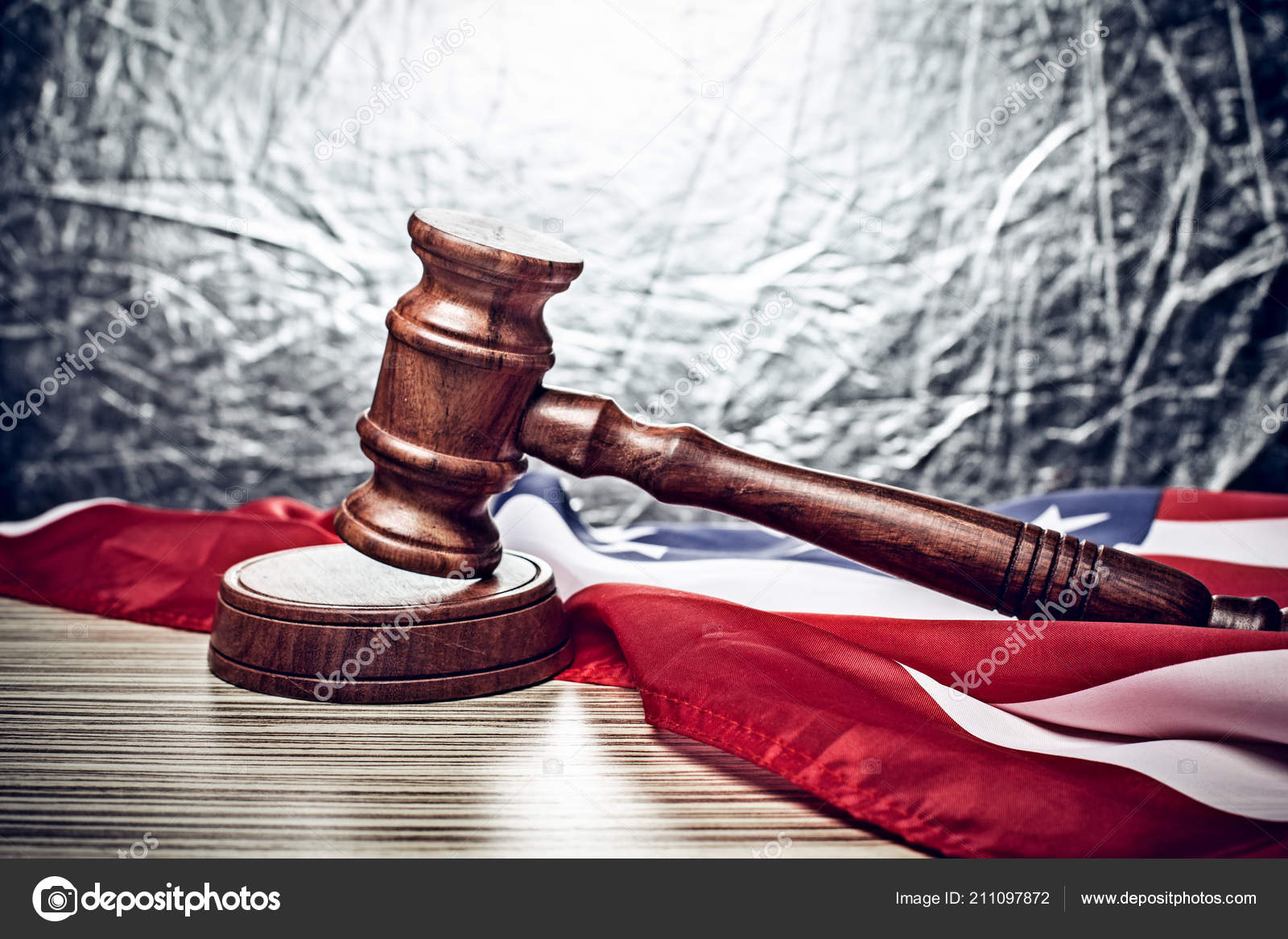 Judge Gavel Background Usa Flag — Stock Photo © Fotofabrika #211097872