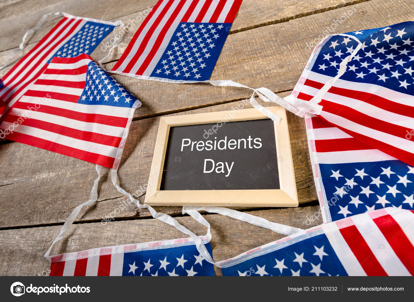 Text Happy Presidents Day Written Chalkboard Flag United States — Stock ...