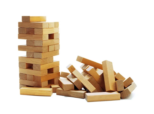 Building Collapse Game Isolated White Background — Stock Photo ...
