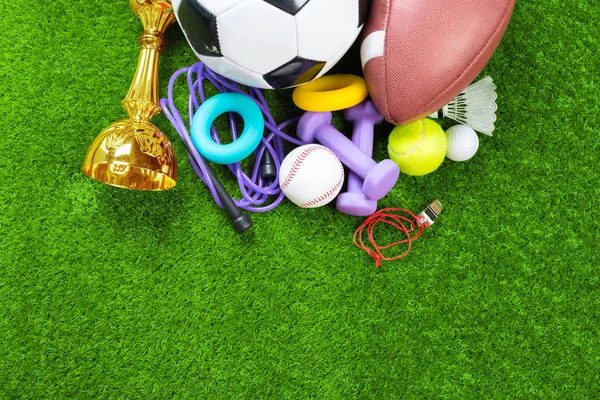 Various Sport Tools Grass — Stock Photo © Fotofabrika #206169440