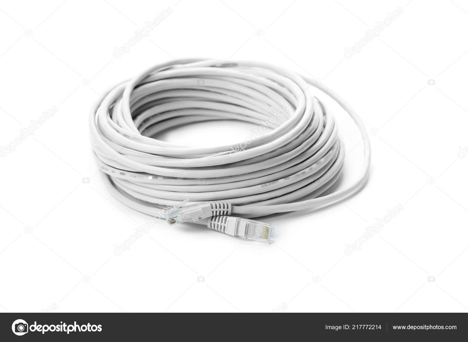 Close Network Cable Isolated White Background — Stock Photo ...