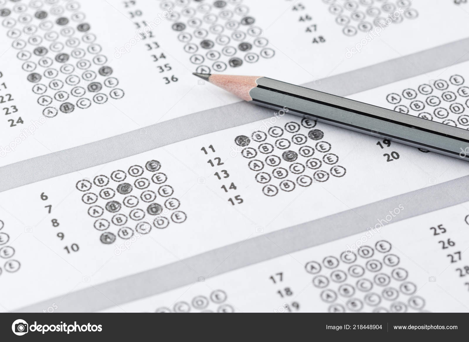 Close View Test Score Sheet Answers Stock Photo by ©Fotofabrika 218448904