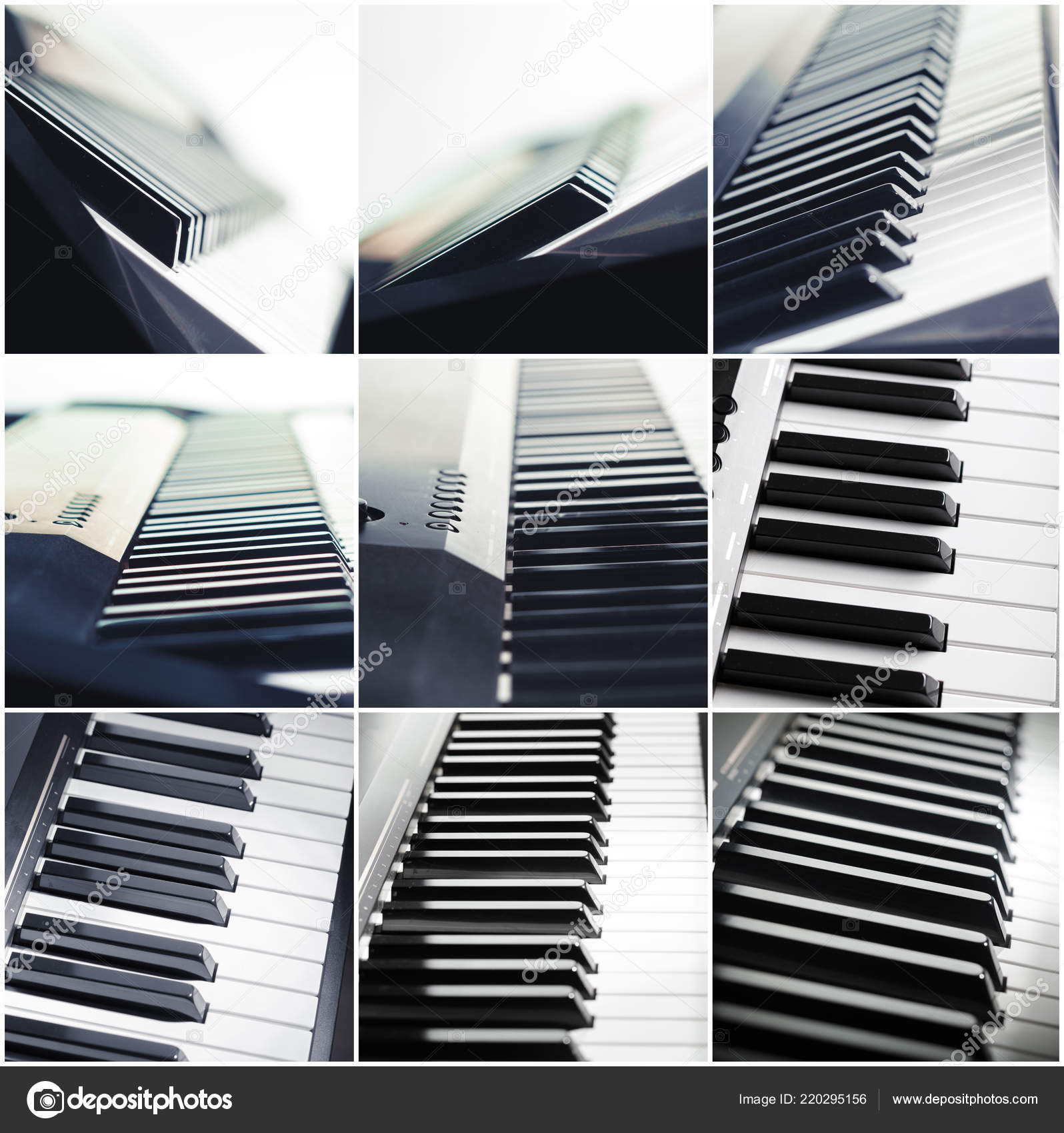 Piano Keyboard Close Collage — Stock Photo © Fotofabrika #220295156