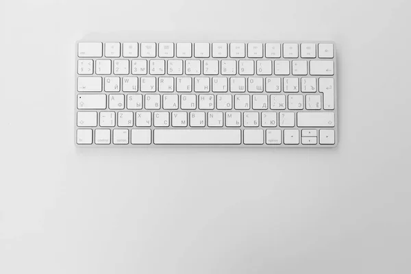 Office Table Keyboard Isolated White Background Stock Photo by ...