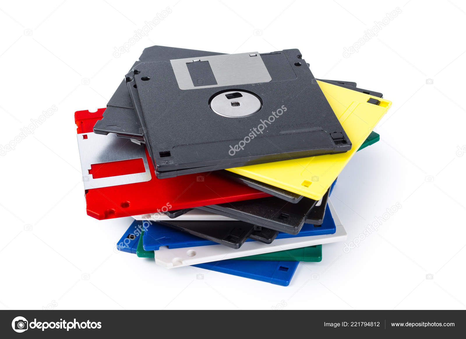 Close View Floppy Disks Isolated White Background — Stock Photo ...