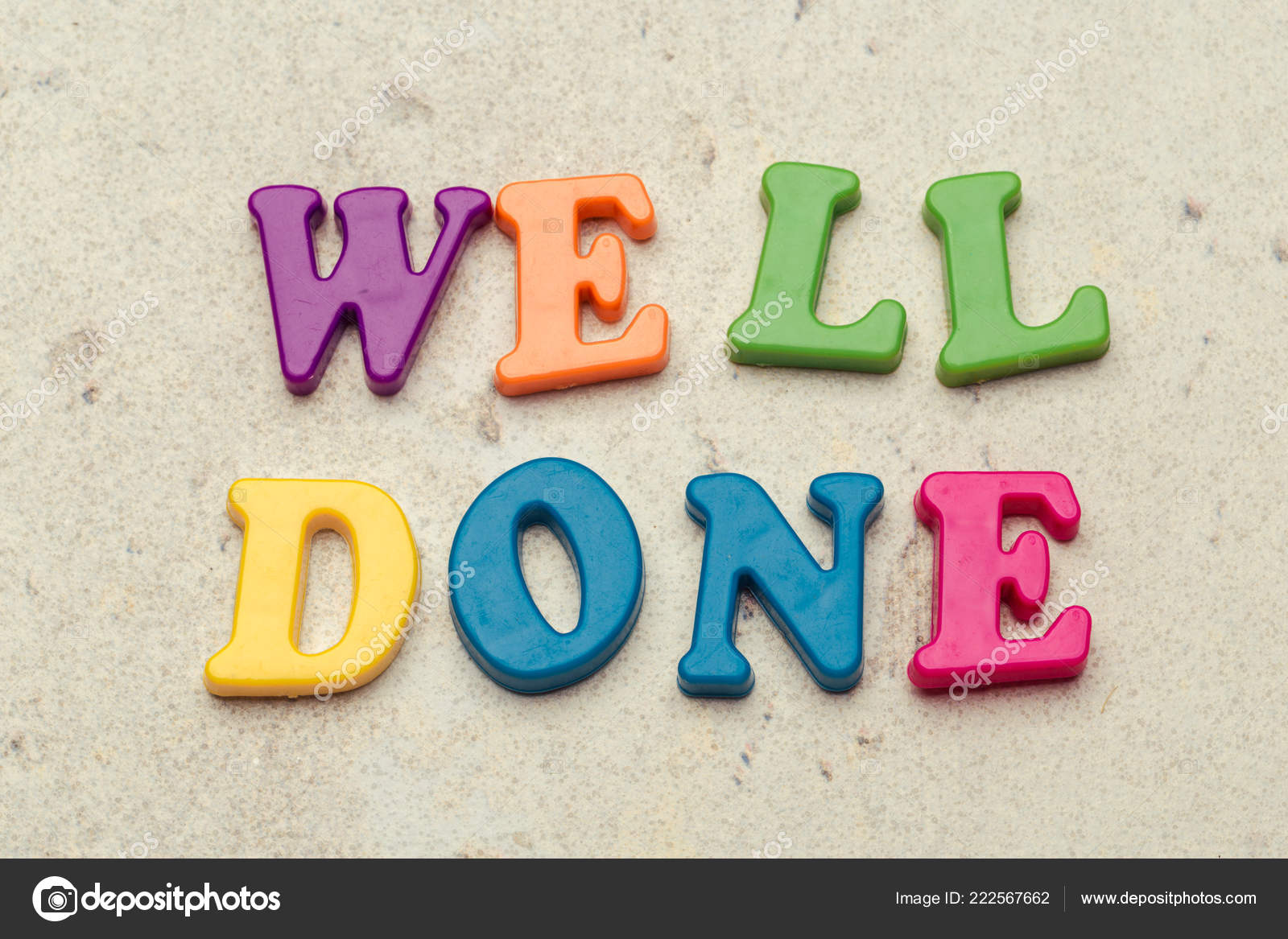 Words Well Done Written Colorful Plastic Letters Close Shot — Stock ...