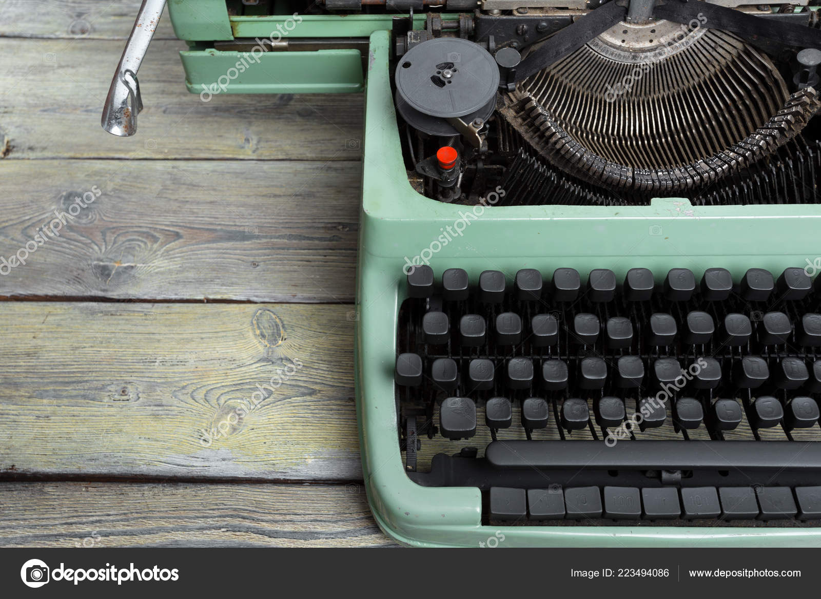 Close Green Vintage Typewriter Machine Stock Photo by ©Fotofabrika ...