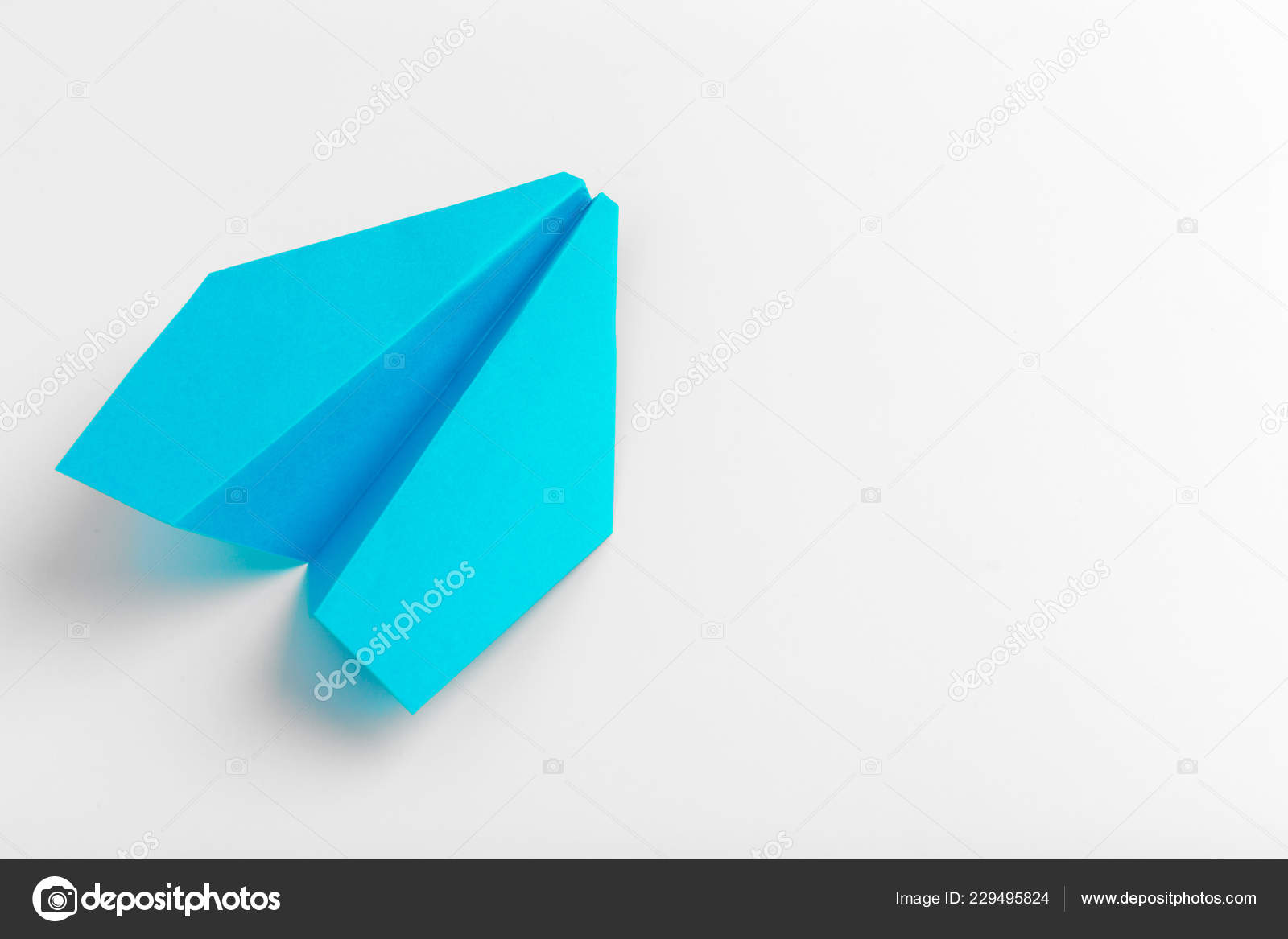 Flat Lay White Paper Plane White Color Background — Stock Photo ...