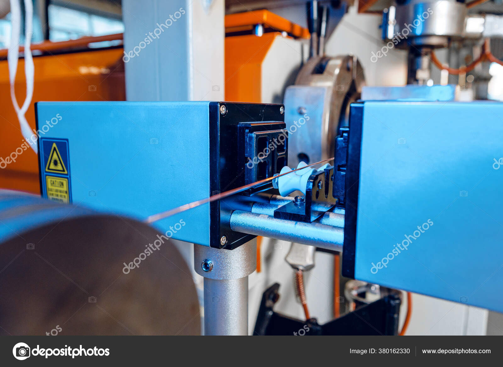 Inside a modern plant producing power electric cables and optical ...