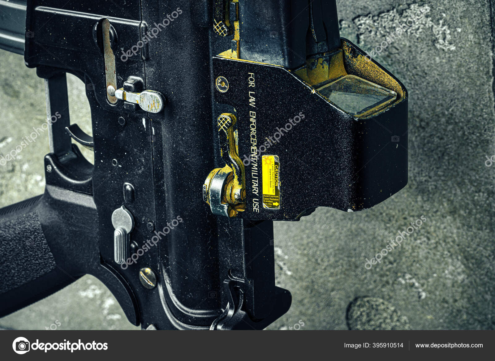 Modern weapon series. US Army assault rifle, close up. — Stock Photo ...