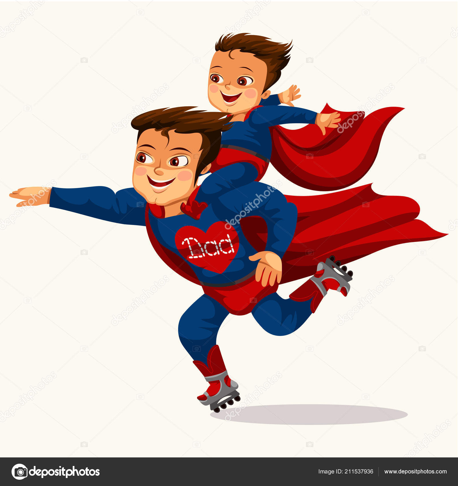 Papá es superhéroe plana cartel colorido Vector de stock #211537936 de ...