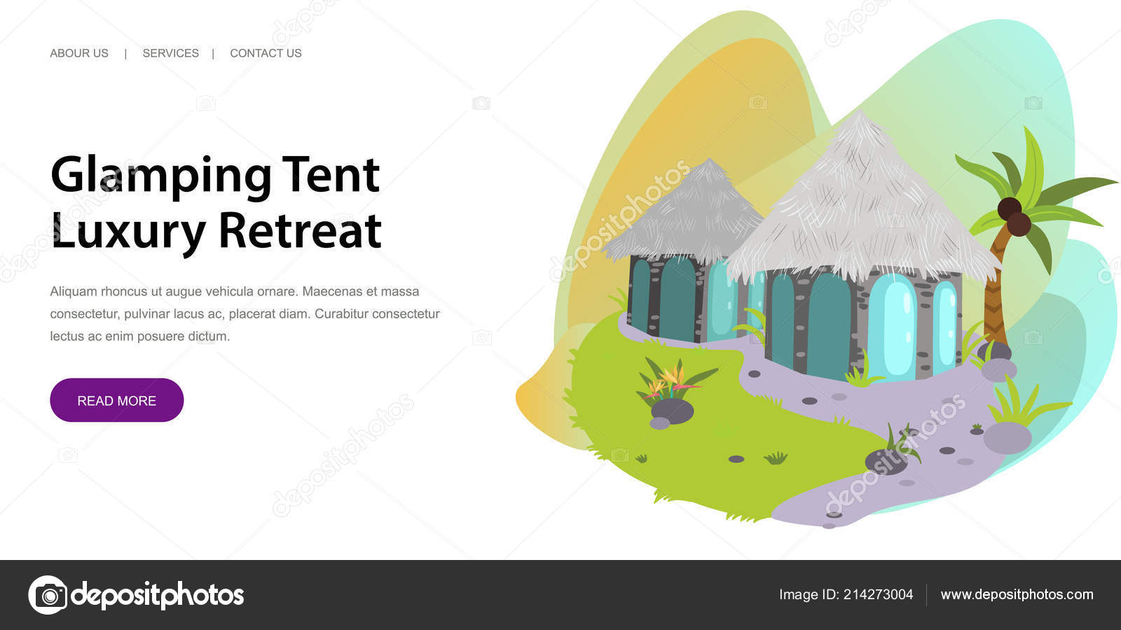 Glamping houses poster — Stock Vector © AnutaBerg #214273004