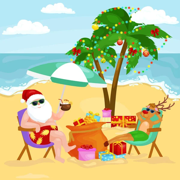 9,771,476 Christmas beach cartoon Vector Images | Depositphotos