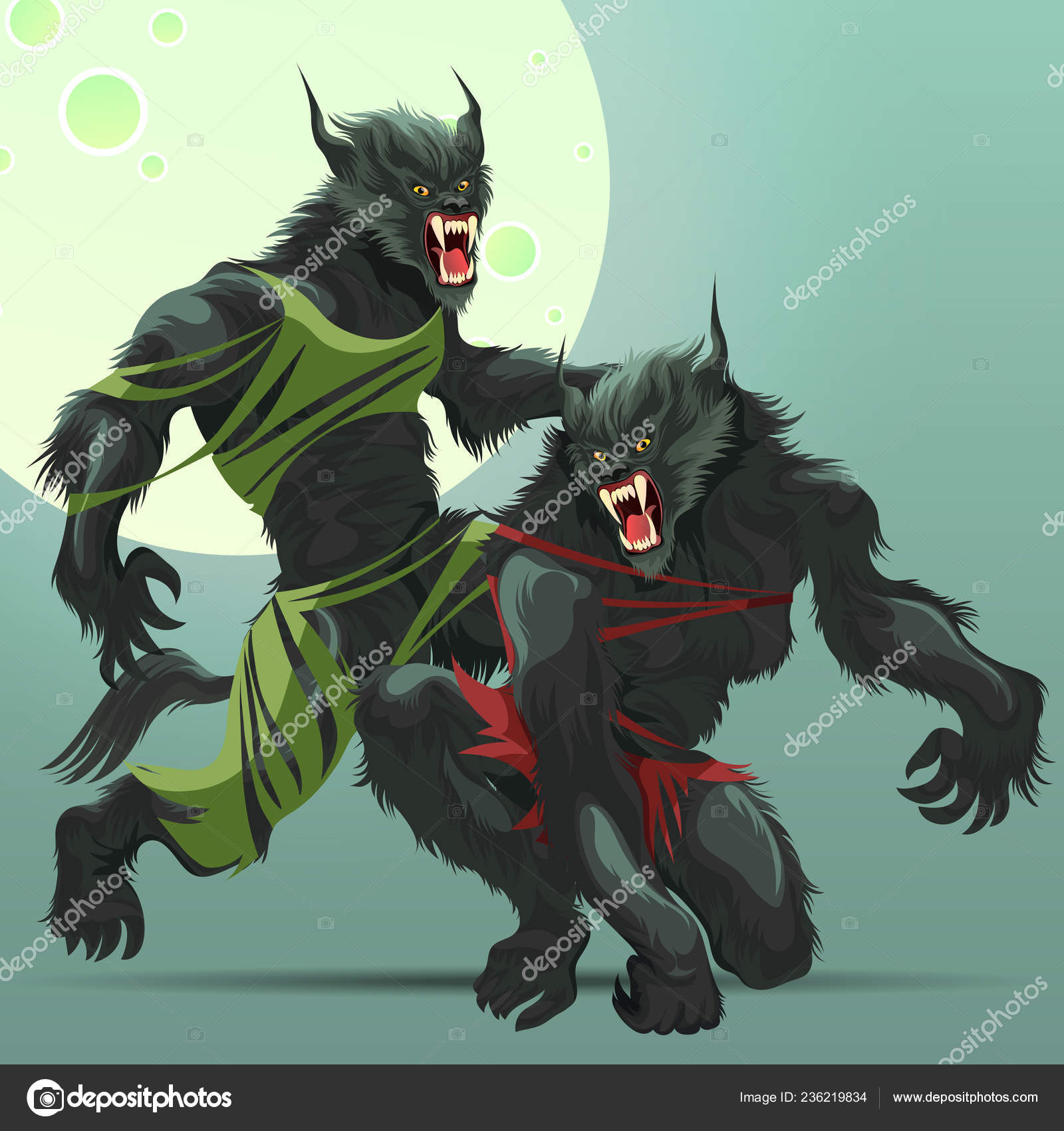Man and woman transformating into werewolf poster Stock Vector Image by ...