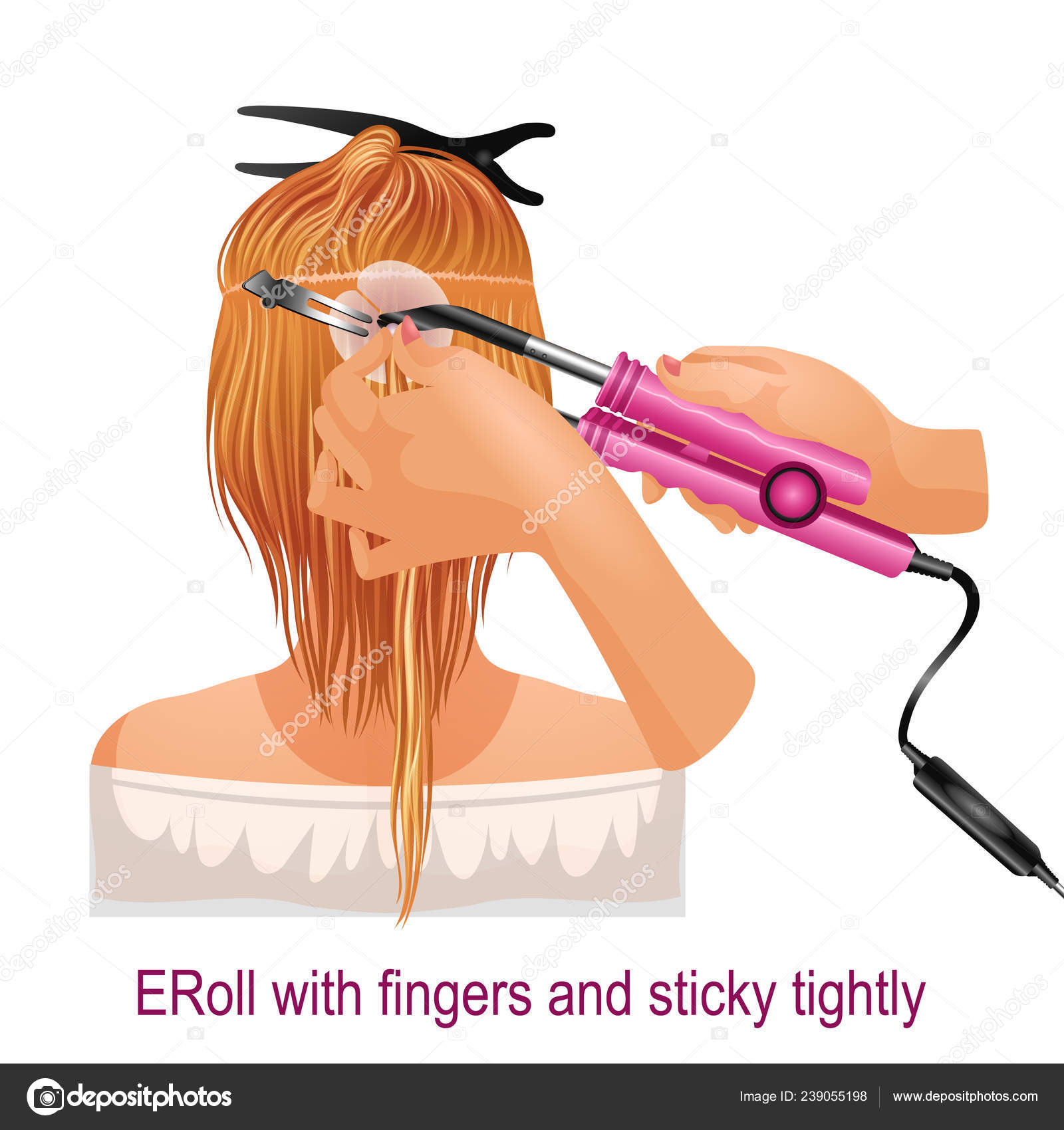 Detailed step by step for hair extension Stock Vector Image by ...