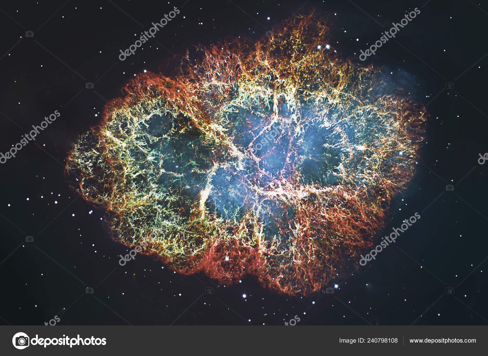 Crab Nebula Constellation Taurus Supernova Core Pulsar Neutron Star — Stock Photo © Allexxandar ...
