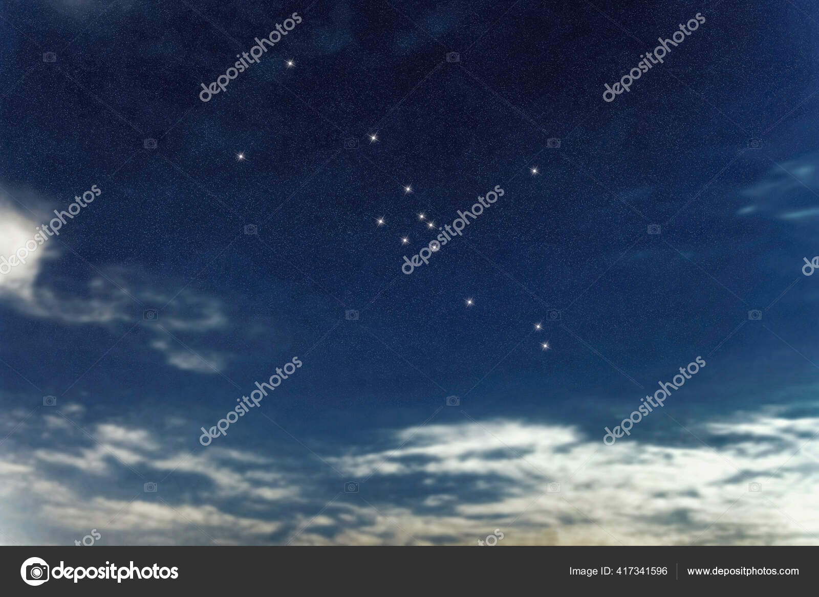 Taurus Star Constellation Night Sky Cluster Stars Deep Space Bull ...
