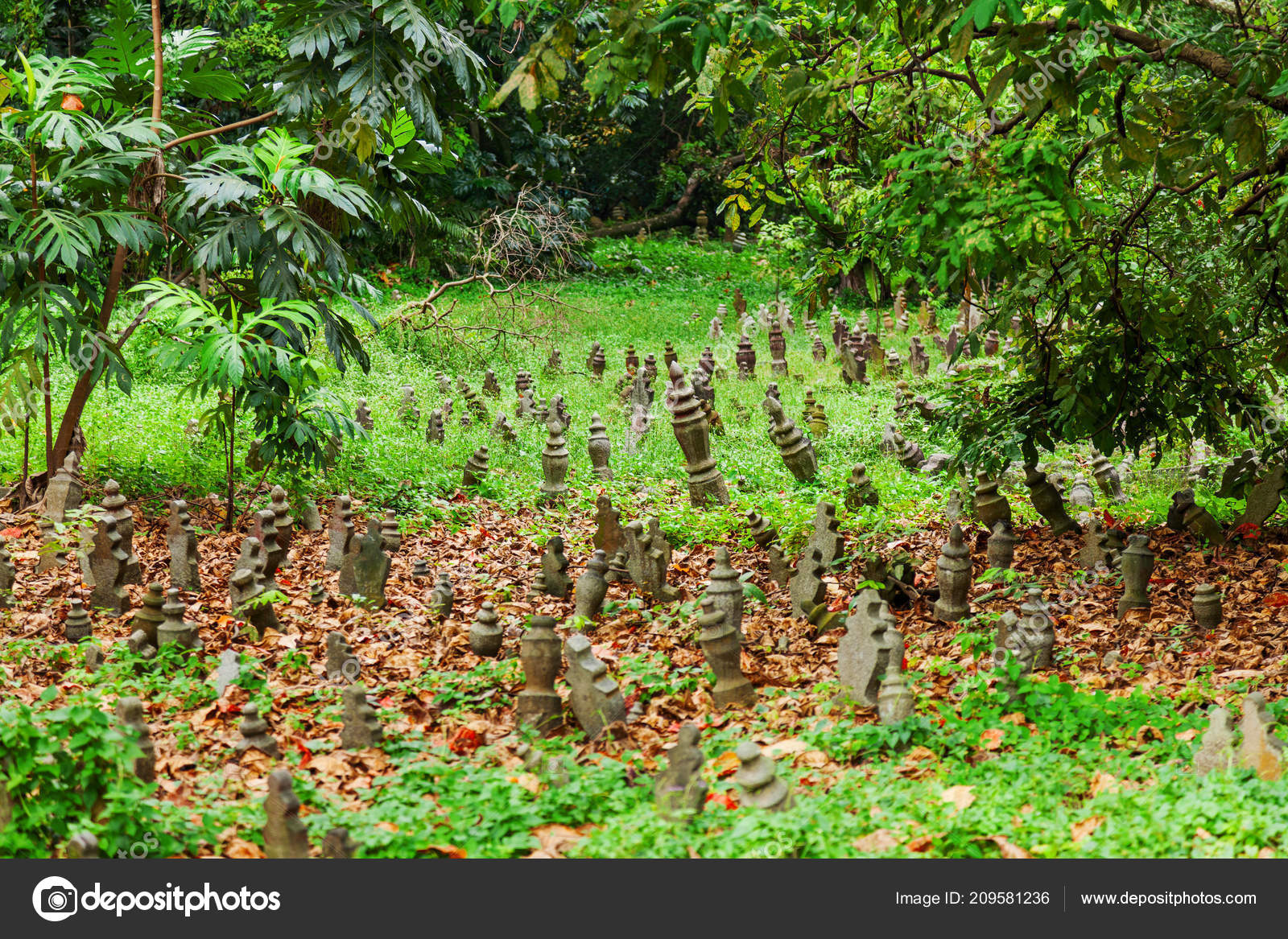 Graveyard Small Monuments Grass Cemetery Singapore — Stock Photo ...