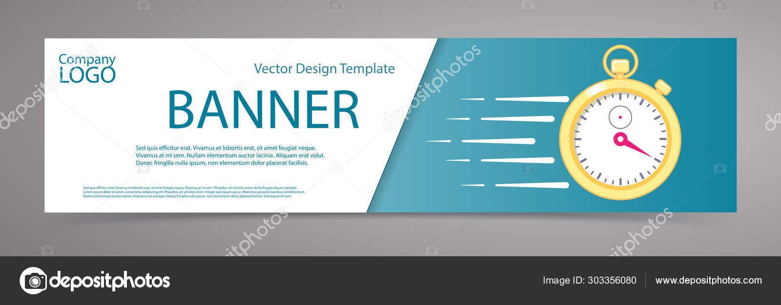 White banner with stopwatch. Stock Vector by ©olly2polly 303356080