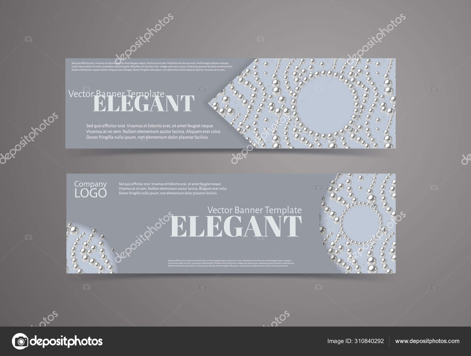 Banner template set with pearl pattern background. Elegant design ...