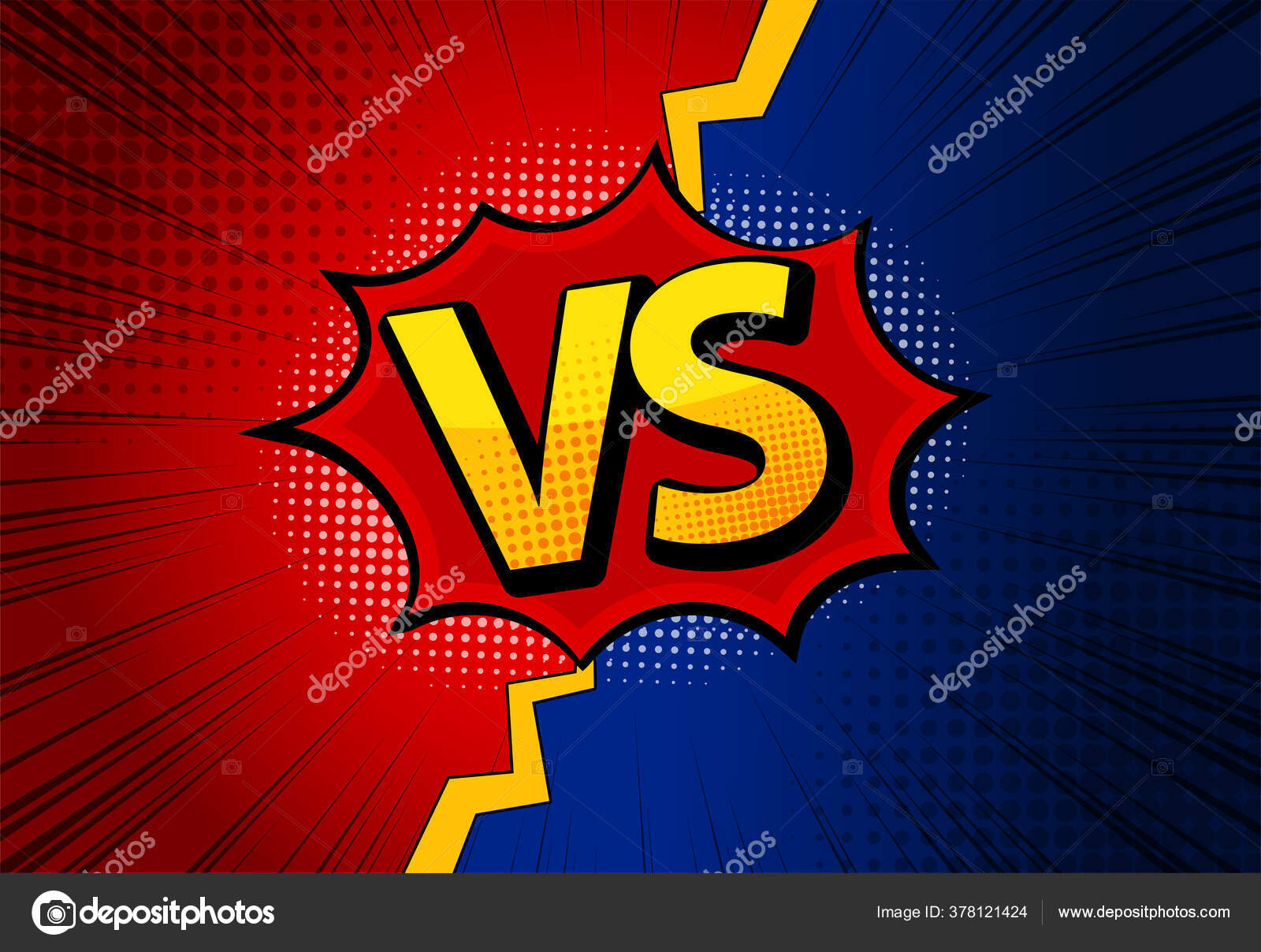 Letters Fight Backgrounds Flat Comics Style Design Halftone Lightning ...