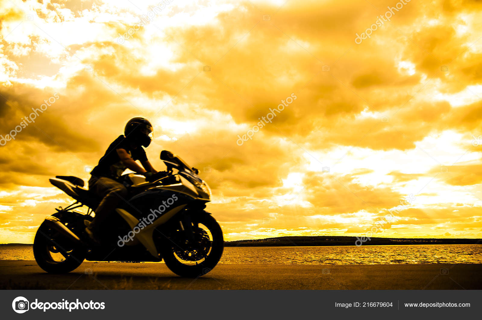Motorcycle Rider Sunset