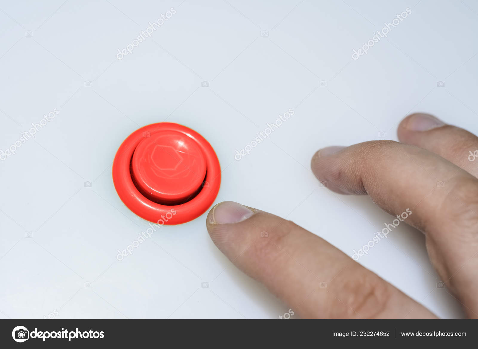 Man's Hand Pushing Button — Stock Photo © borjomi88 #232274652