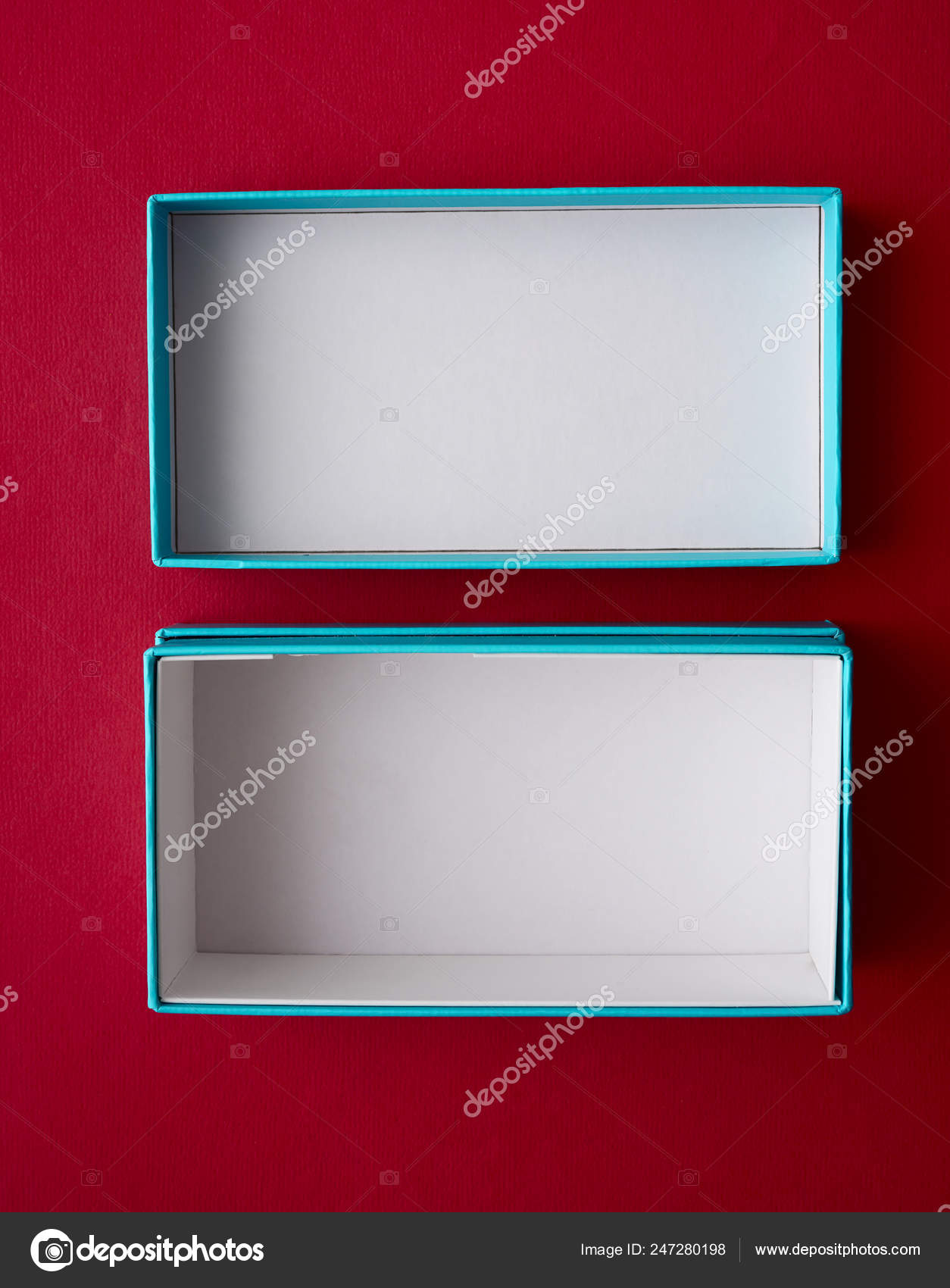 Empty Cartoon Box Cover Isolated Red Background — Stock Photo ...