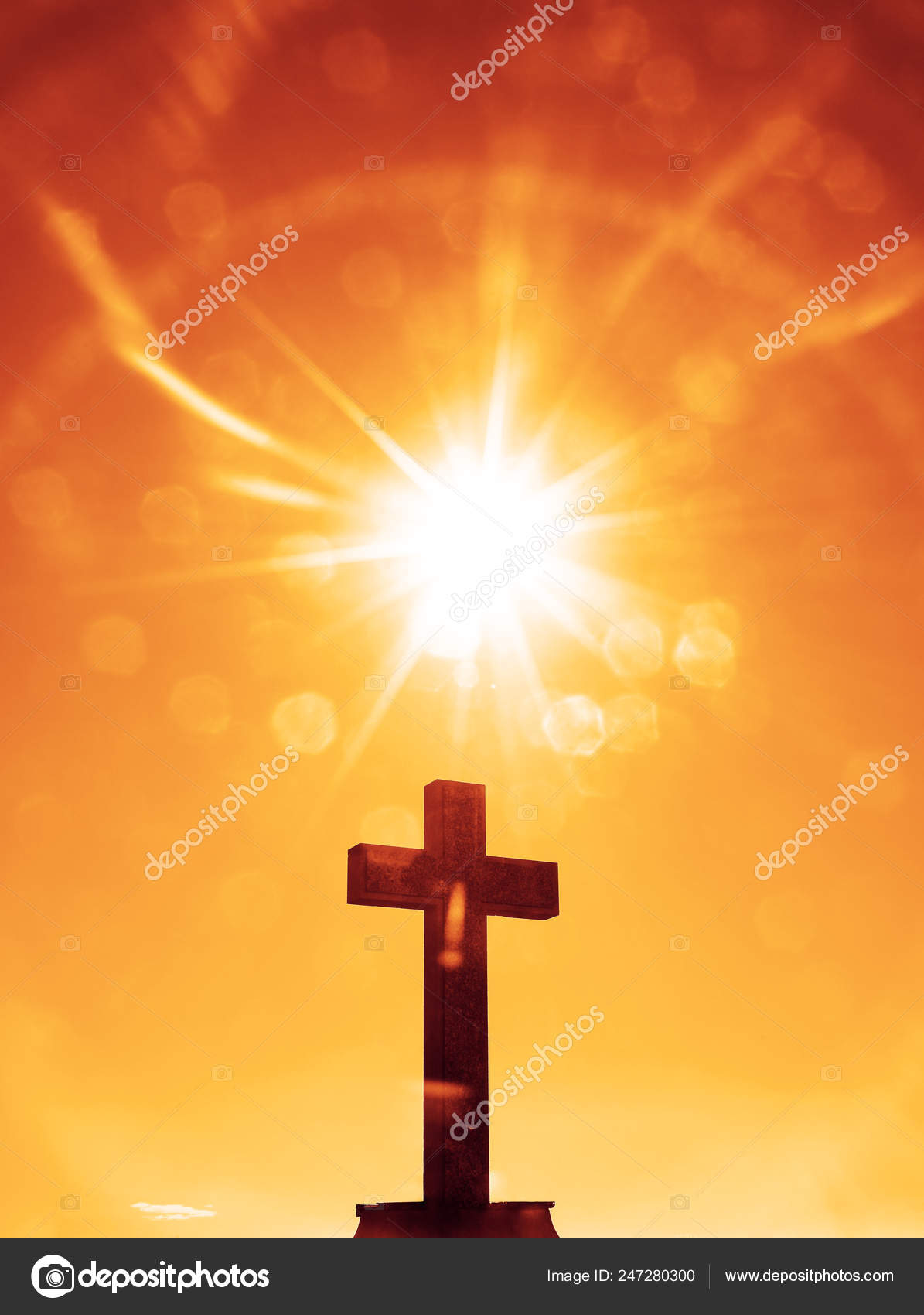 Stone Cross Sky Bright Sunshine Easter Symbol — Stock Photo © borjomi88 ...