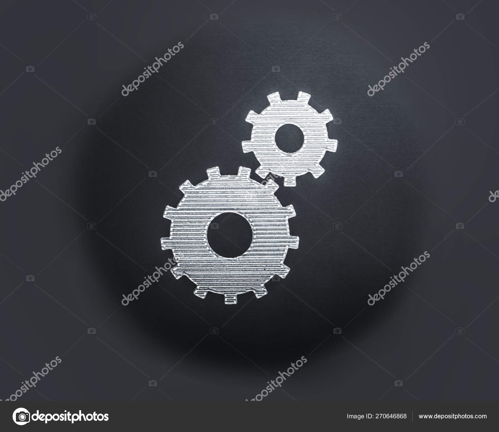 Gear Icon Rotating Cogs Two Gear Wheels Gearing — Stock Photo ...