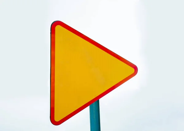 Blank Danger Hazard Sign Isolated White Background Red Triangle Yellow ...