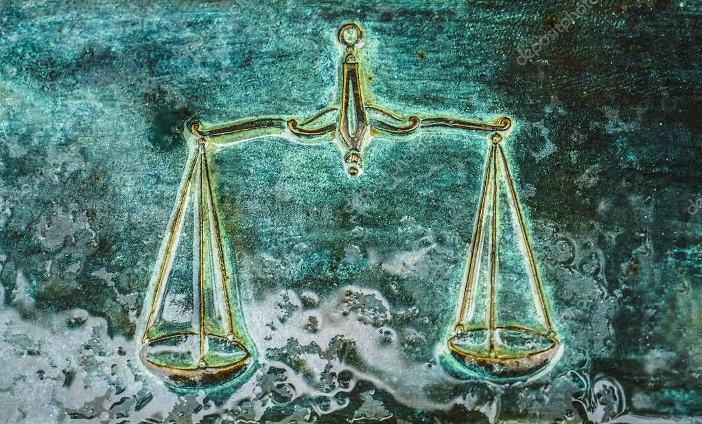 signo, símbolo Bronce Libra signo del zodíaco sobre metal y piedra ...