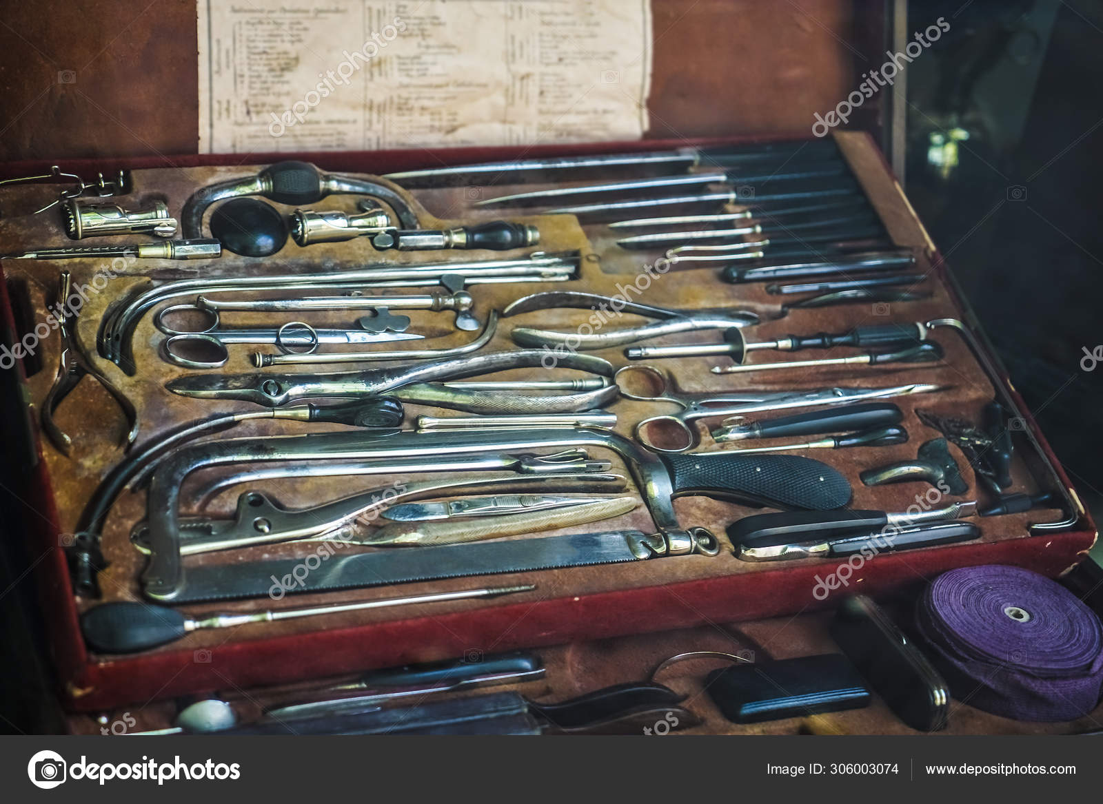 Set Vintage Medical Surgical Instruments Red Box Stock Photo by ...