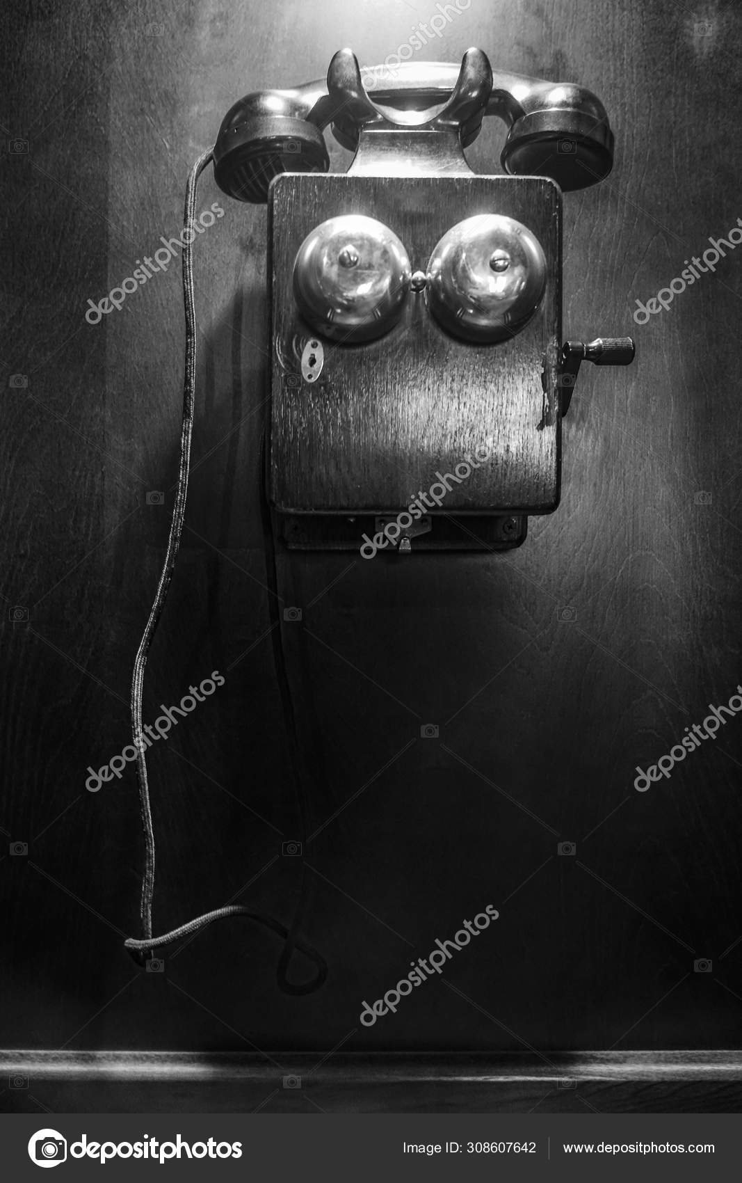 Antique Phone Very Old Used Vintage Phone 1910 1920S Vintage — Stock ...