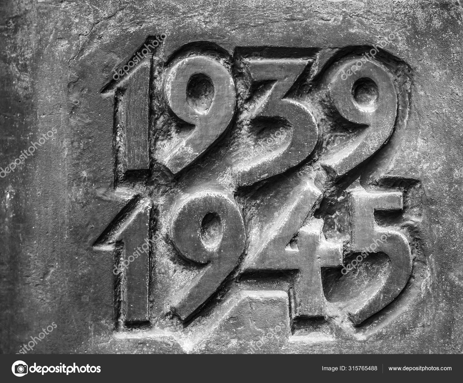 1939 1945 Memorial Second World War Numbers Beginning End Global ...