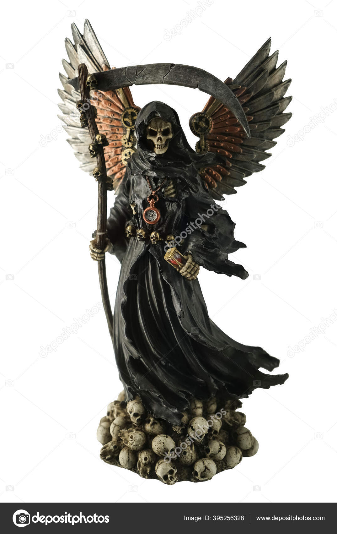 Grim Reaper Holding Hourglass Death Grim Reaper Skeleton Wearing Black ...