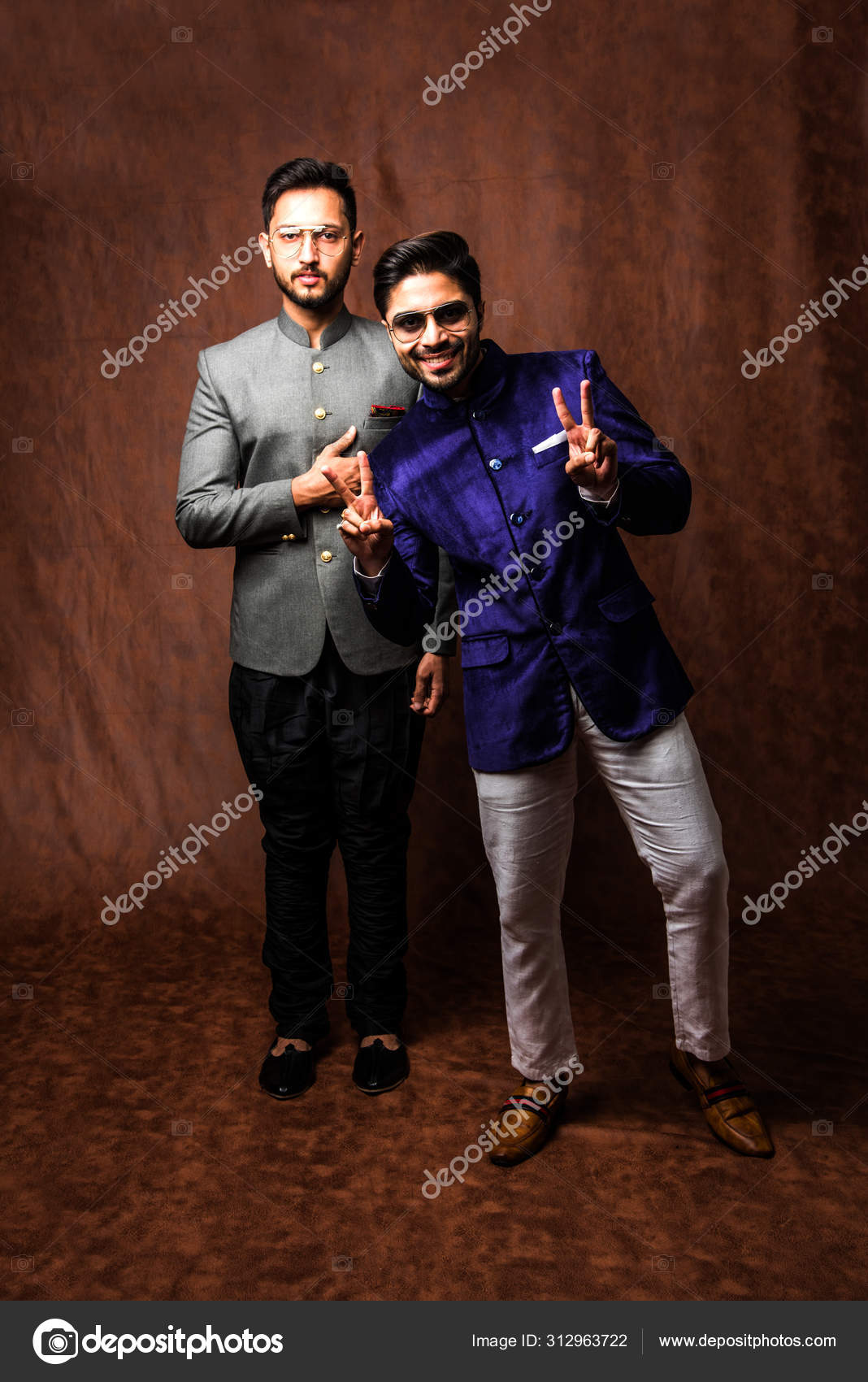 Two Indian Men Wears Ethnic Traditional Cloths Male Fashion Models ...