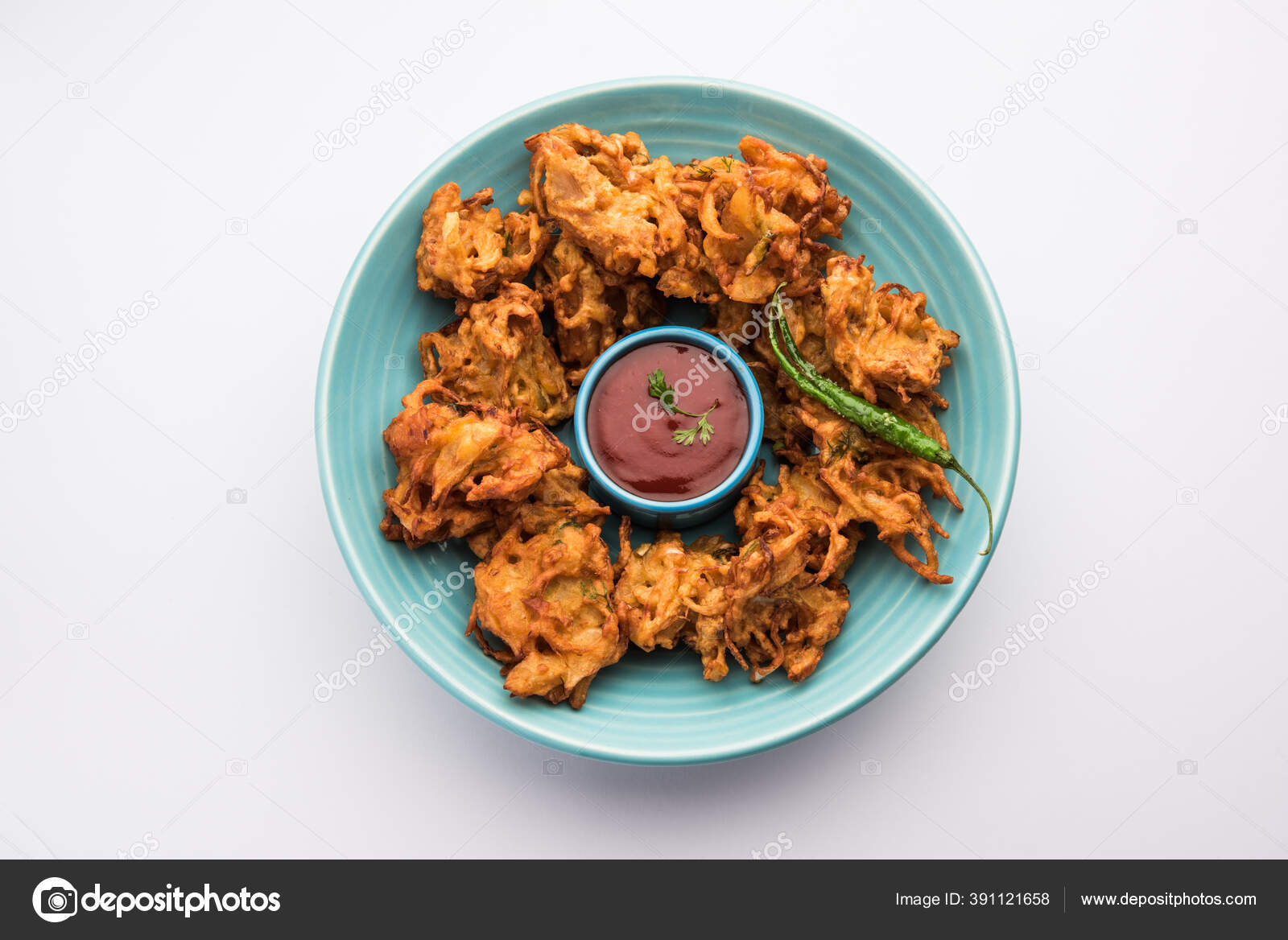 Fried Onion Pakora Pyaj Pakoda Also Known Crispy Kanda Bhaji — Stock ...