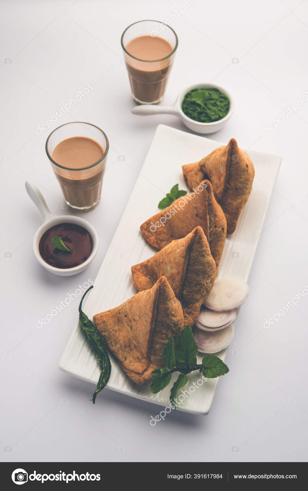 Samosa Triangle Shape Fried Baked Pastry Savoury Filling Popular Indian ...