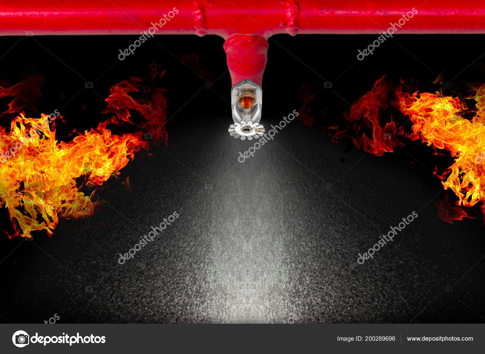 Image Pendent Fire Sprinkler White Background Cliiping Path Fire ...