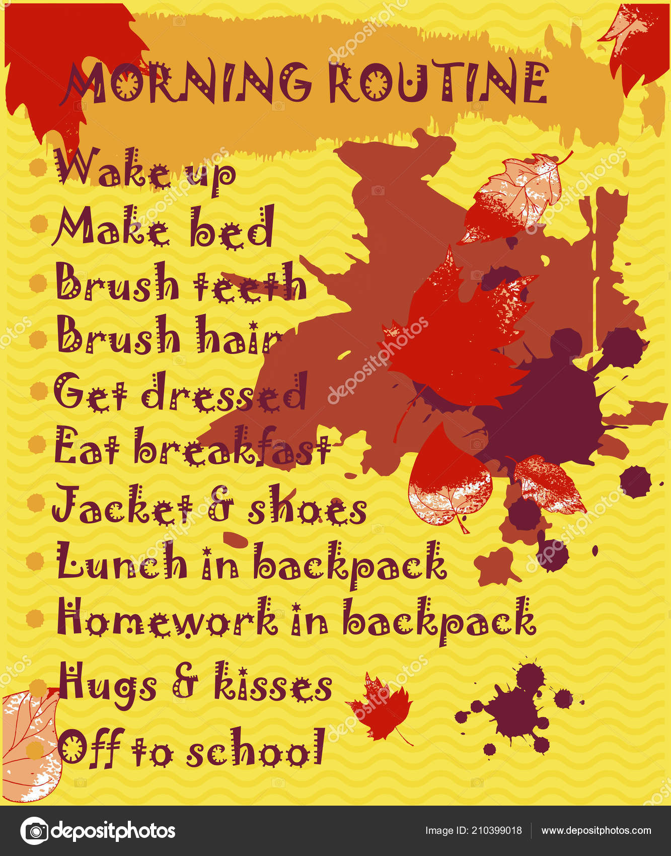 Pupil Morning Routine Back School Theme Beautifully Designed Daily ...