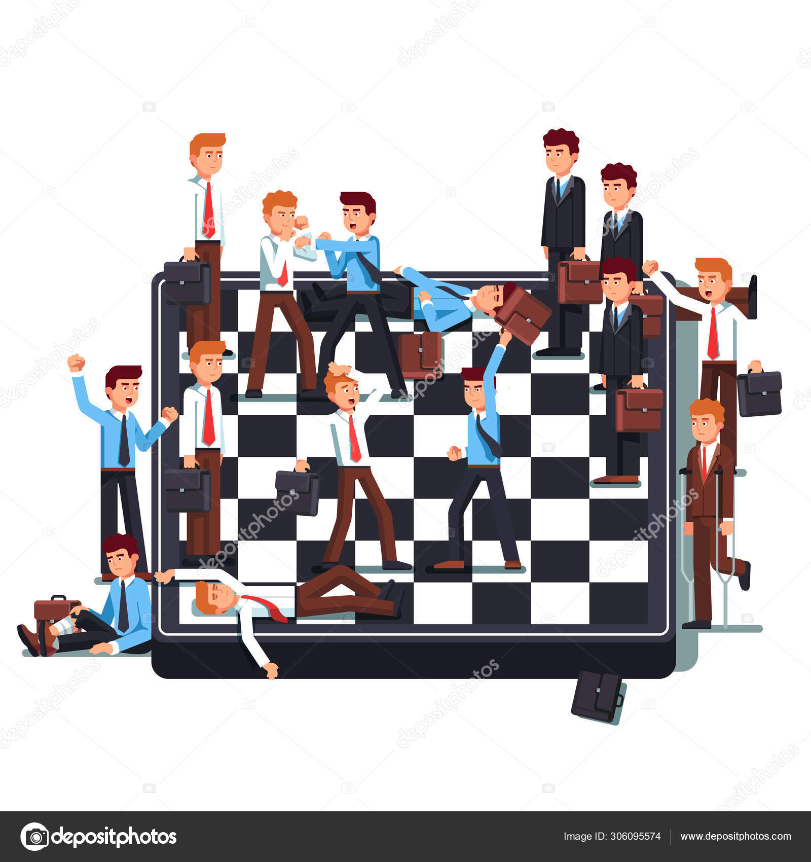 Businessmen teams fighting on giant chessboard. Business metaphor of ...