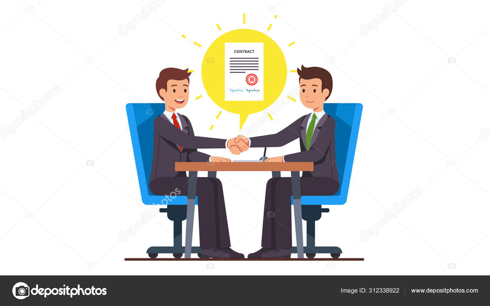 Gente de negocios dando la mano después de cerrar el trato Vector de ...