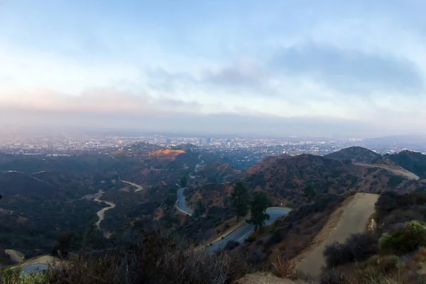 los angeles hillside hiking trails at sunrise - Stock Image - Everypixel