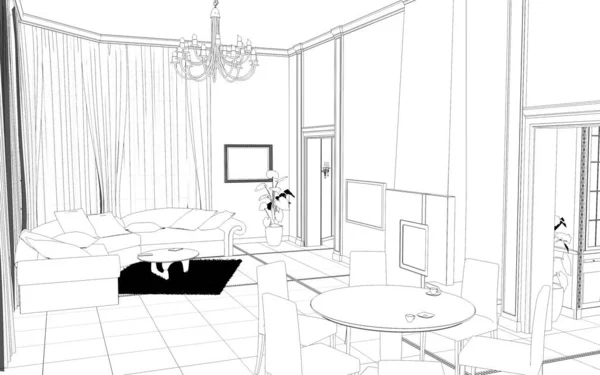 Line drawing room Stock Photos, Royalty Free Line drawing room Images ...