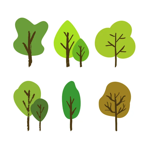 Vector Set Aspen Tree Isolated White Background Poplar Tree Doodle Stock Vector Image by ...