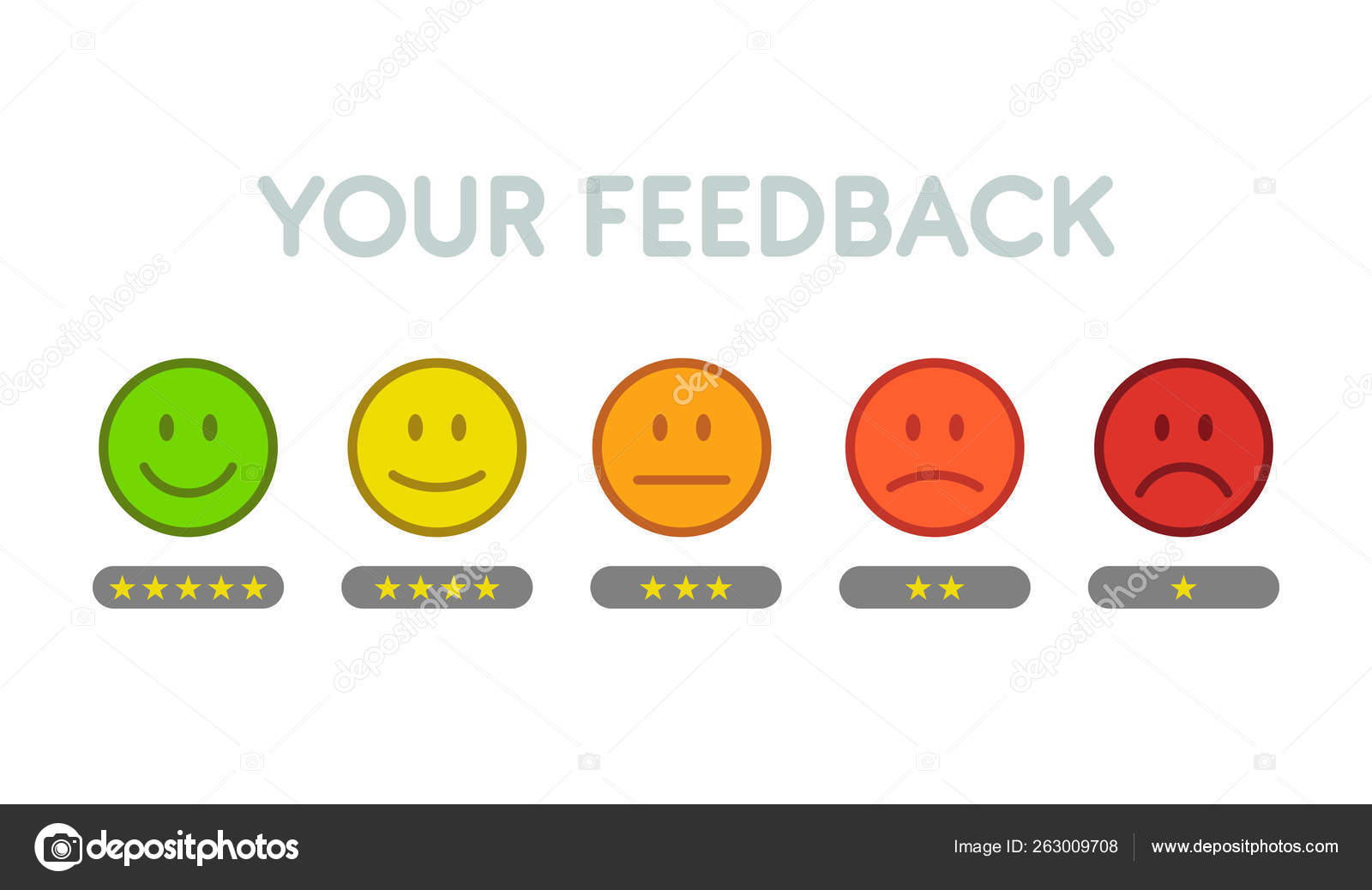 Set Faces Scale Rating Feedback Isolated Vector Illustration Stock ...