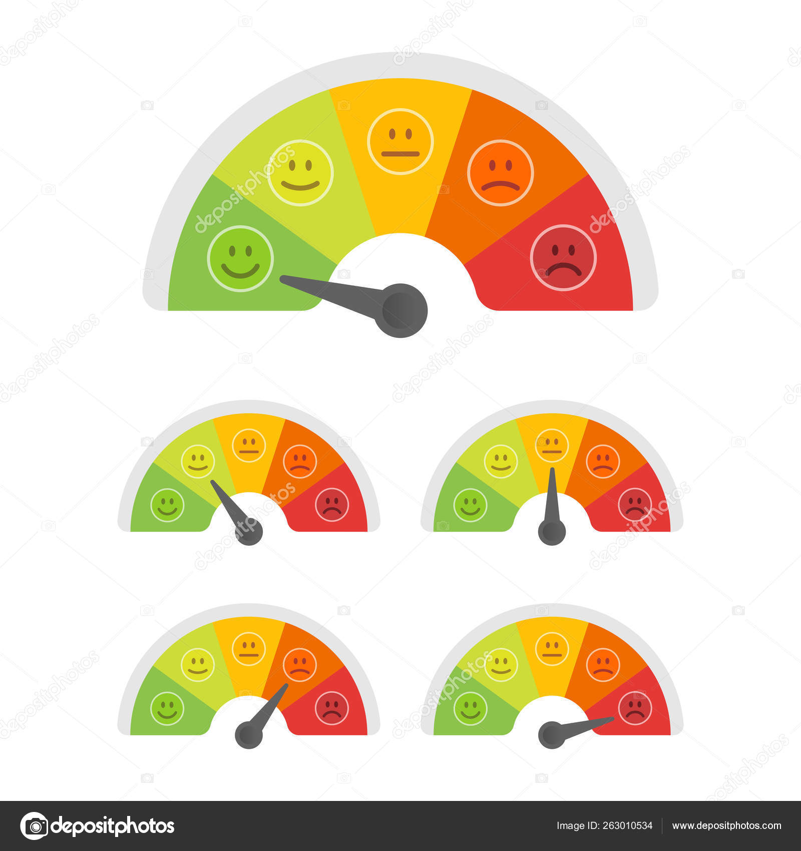 Emoticons Mood Scale Flat Isolated Vector Illustration Stock Vector ...