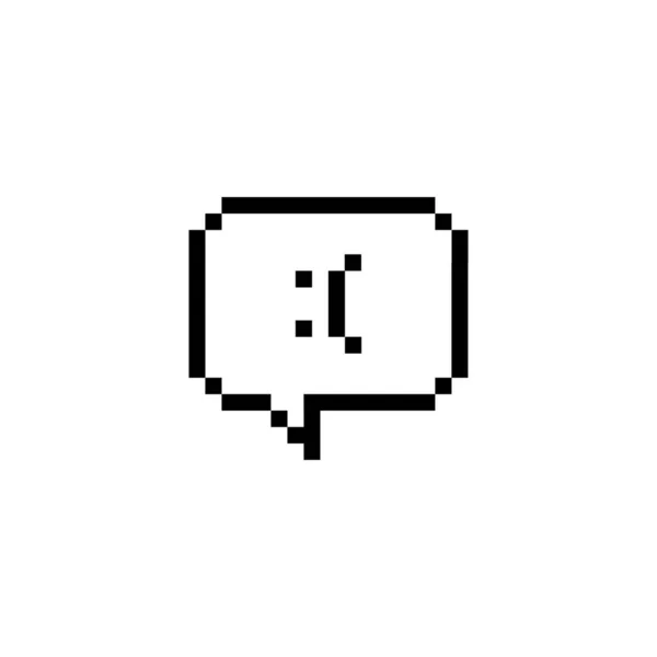 Pixel art bubble speech sad emoticon - isolated vector illustration ...