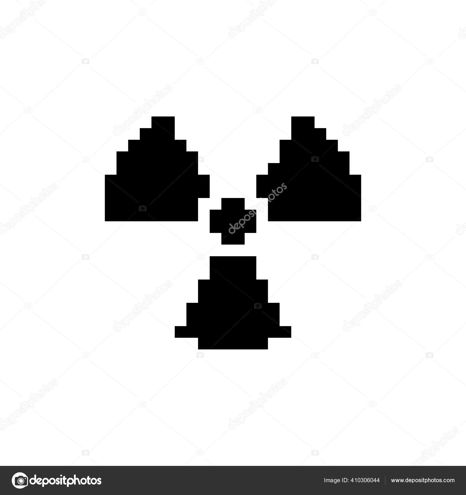 Strahlungsgefahr Pixelkunst Bit Ionisierende Strahlungsgefahr Symbol ...
